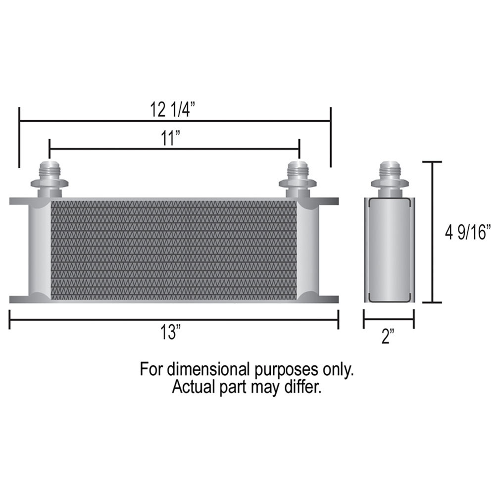 Derale Engine Oil Cooler Kit 15602; Series 10000 13.000 in. 10 Row ...