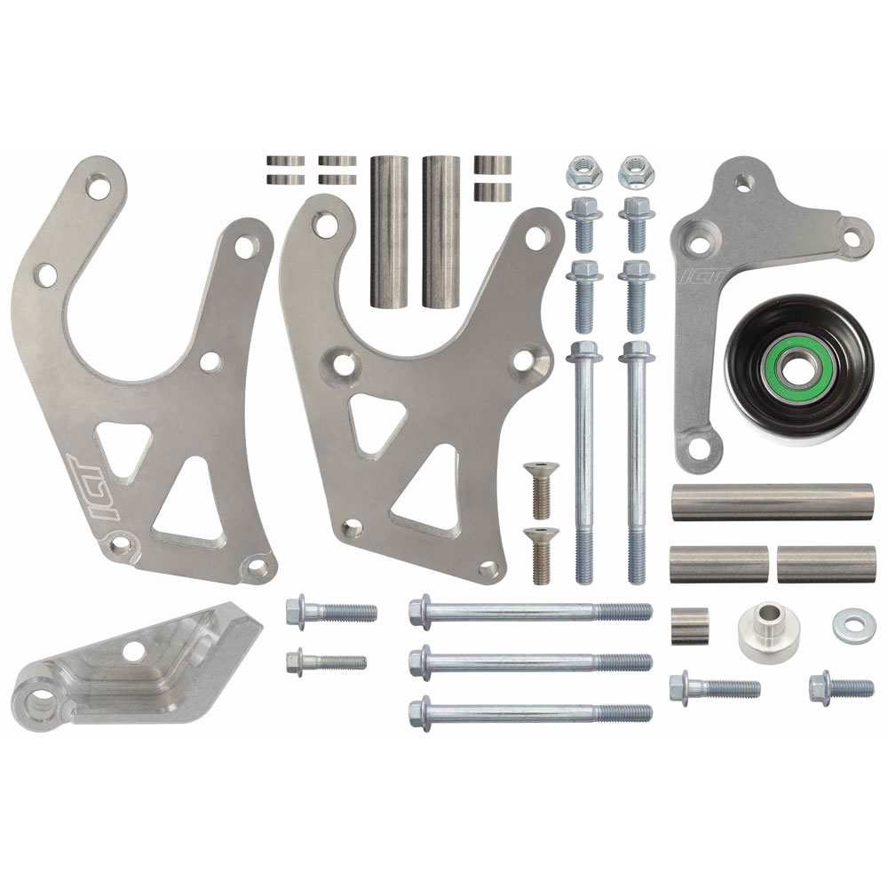 ICT Billet Alternator and Power Steering Bracket Kit 551778LS0-3 ...